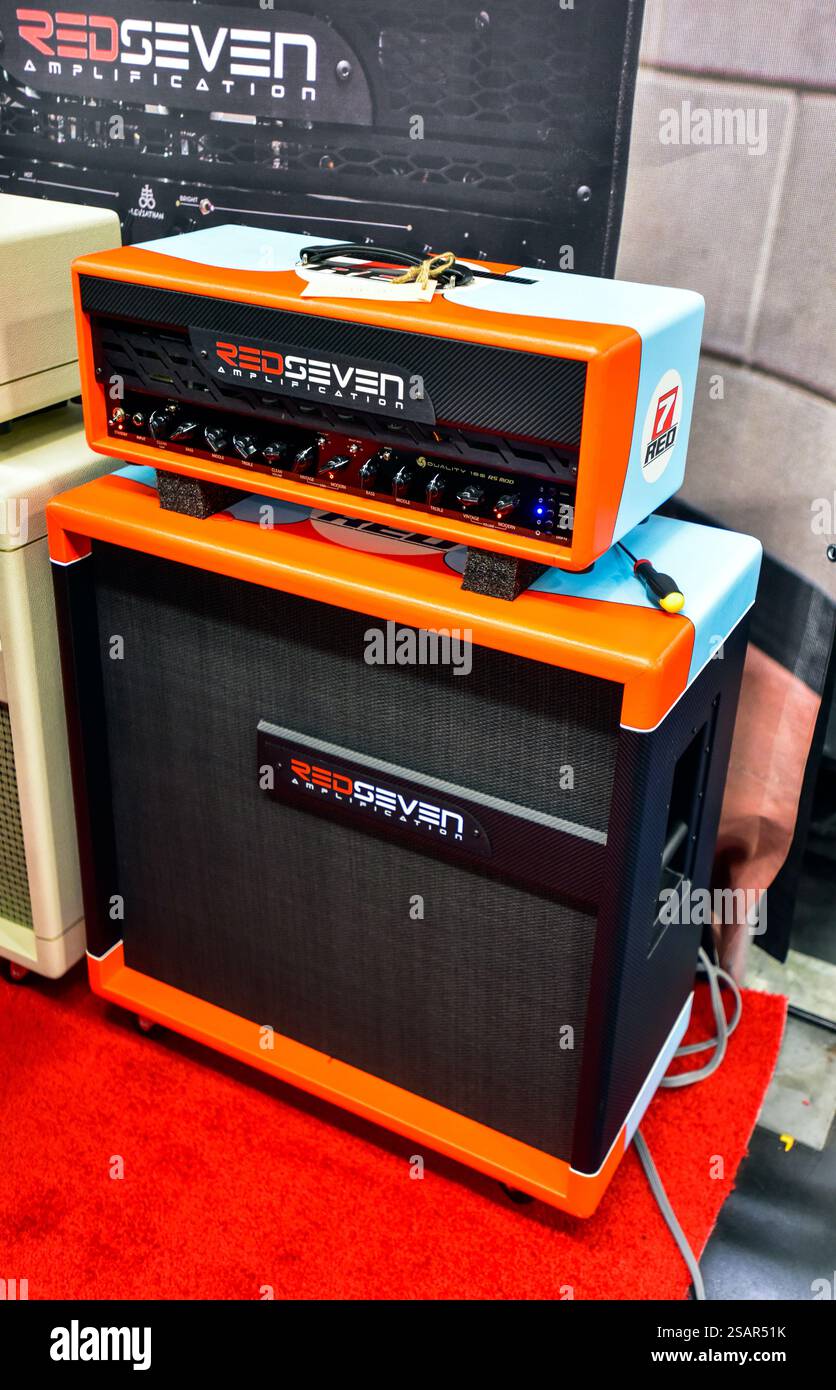 Anaheim, California, January 24, 2025 - Red Seven amp display at the ...