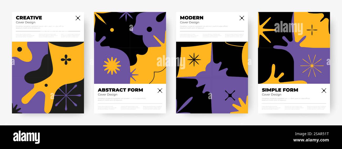 Brutalism posters. Abstract geometric contemporary banners with ...