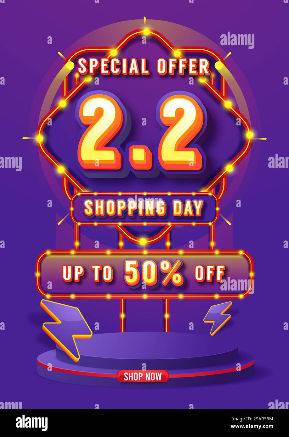 2.2 super sale poster banner vector illustration Stock Vector Image ...