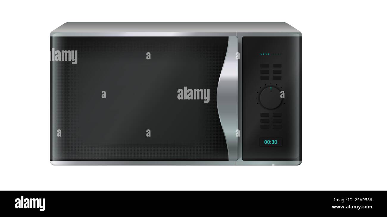 Microwave. Realistic kitchen appliance. Domestic electronic household ...