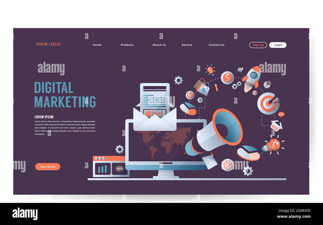 Marketing strategy web header Stock Vector Images - Alamy