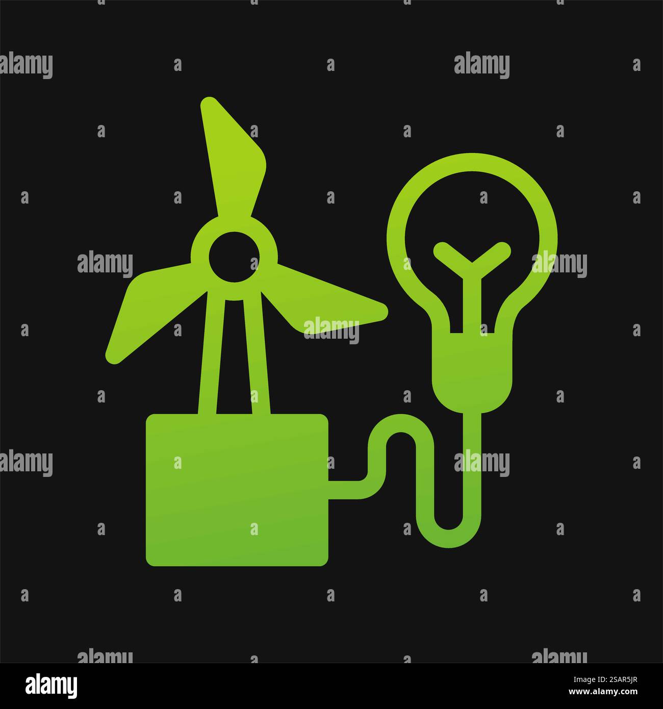 turbine and bulb lamp icon Glyph color, free energy, ecology, renewable ...