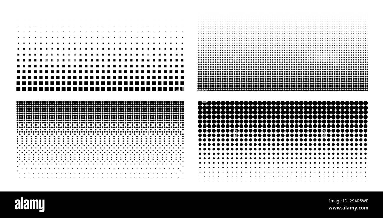 Halftone dot pattern. Comic graphic pop art textures. Black and white ...