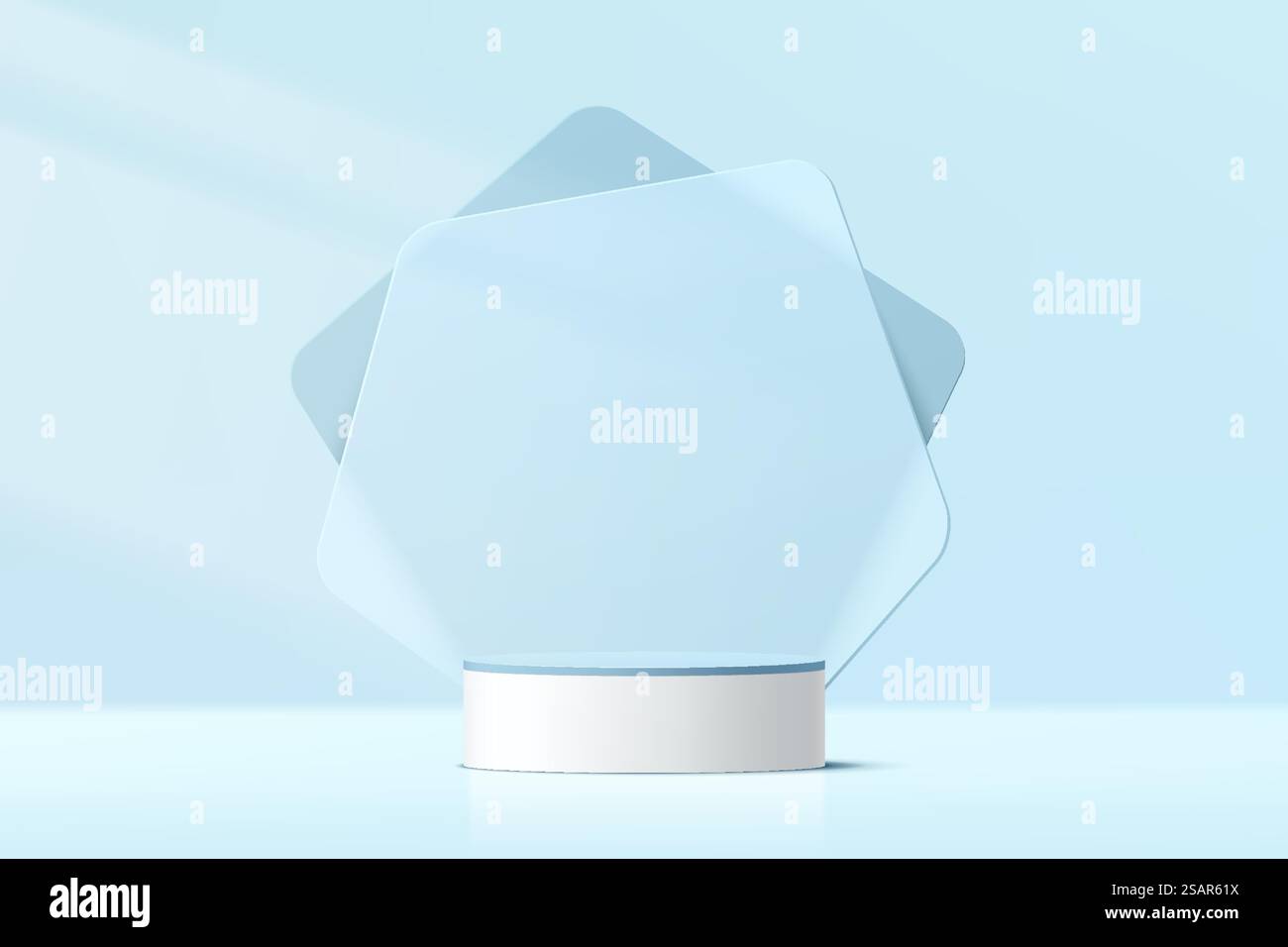 3d blue glass podium Stock Vector Images - Alamy