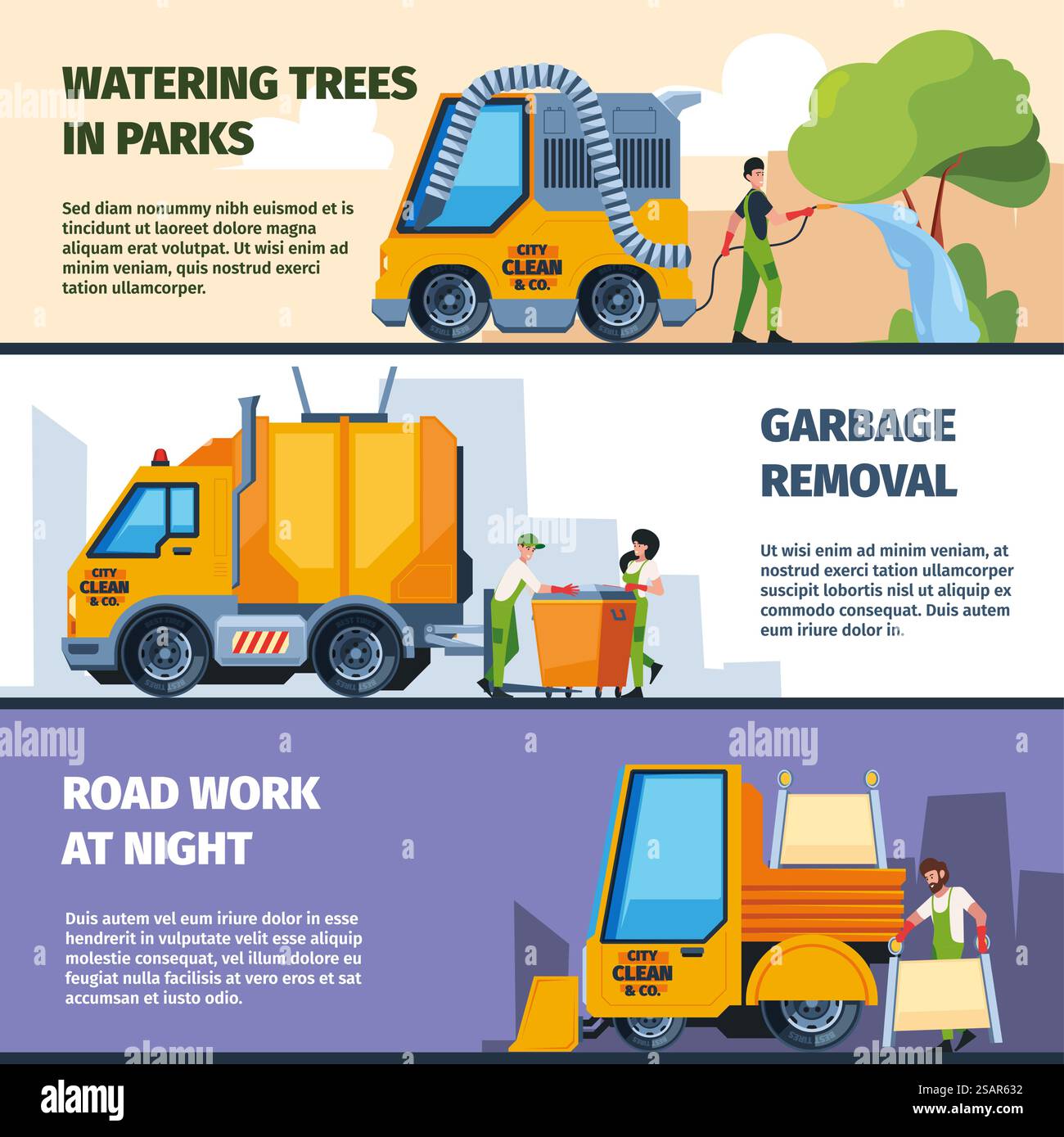 Industrial cleaning. Urban vehicles for cleaning street cars and trucks ...