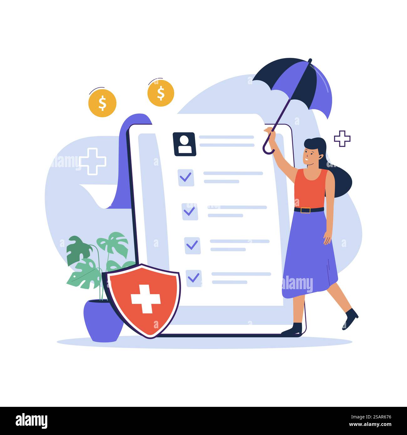 Health insurance vector illustration concept. Health insurance form on ...