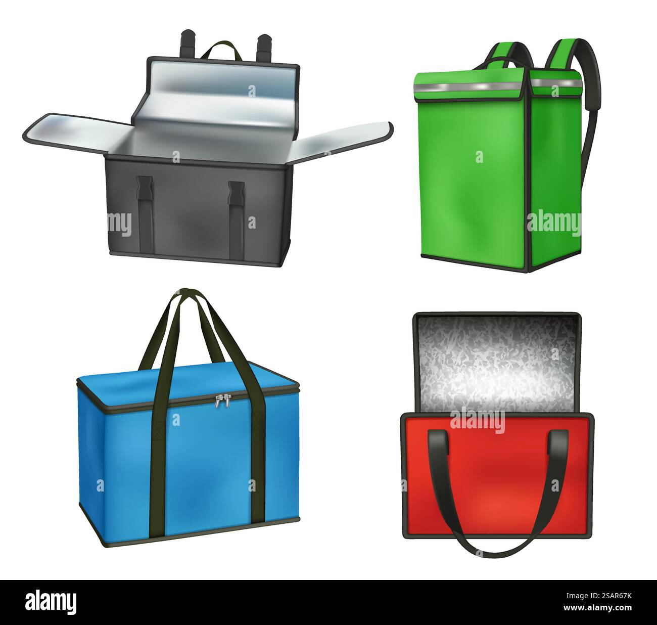 Delivery containers. Courier packages for fresh beverages food ...