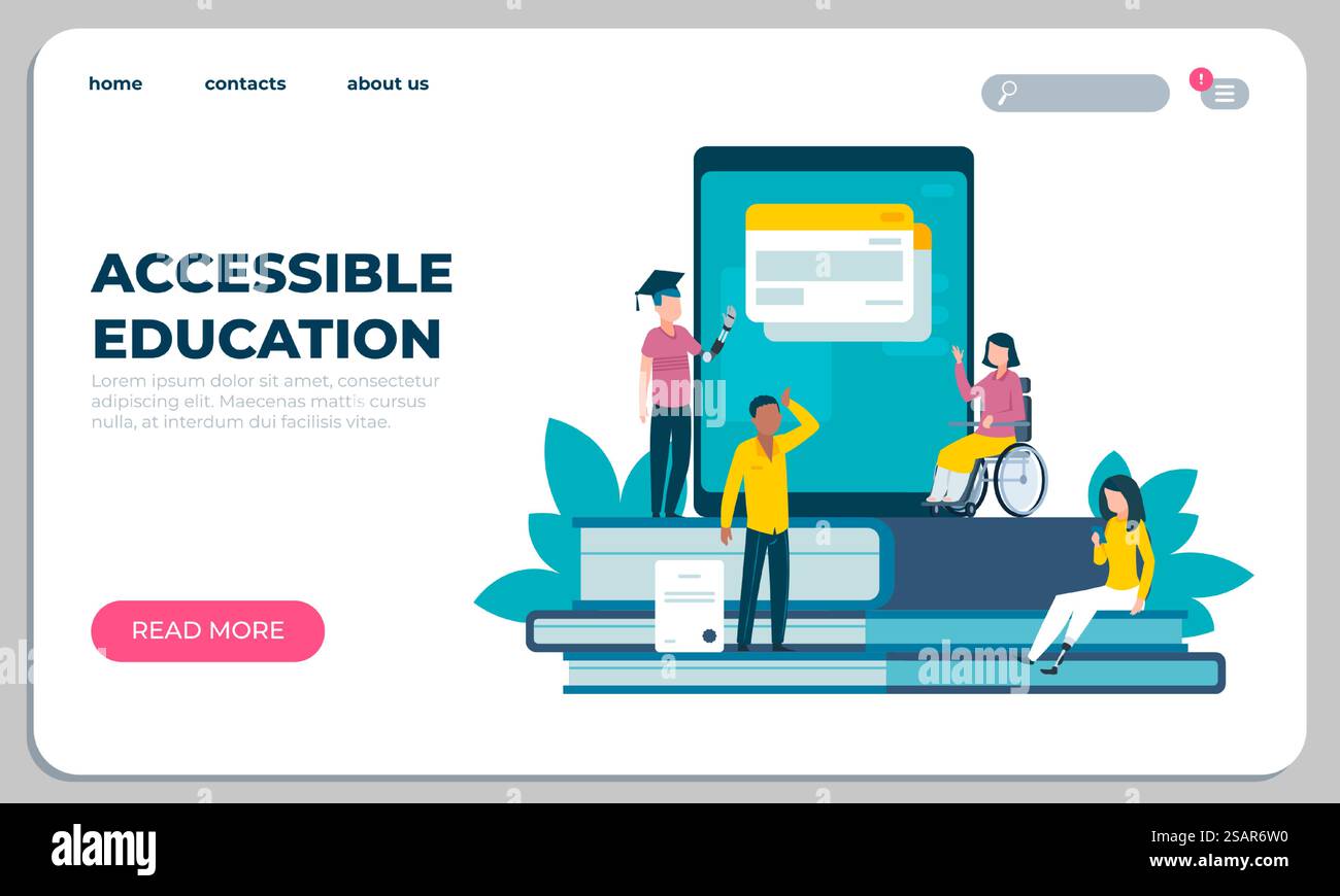 Accessible education landing page. Online learning for disabled people ...