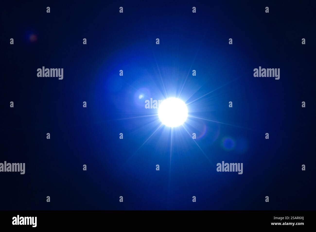 Lens Flare. Light of a lantern in the night.Illuminated Light Flare ...