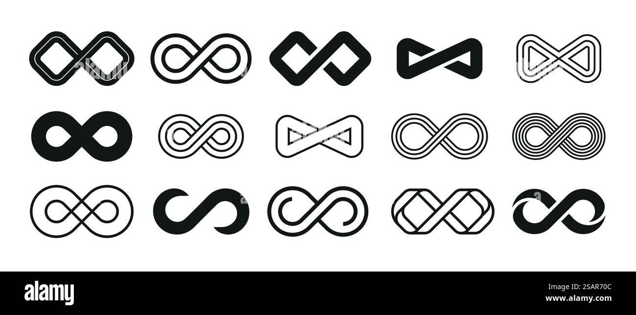 Loop symbol. Mobius ribbon shape. Abstract repetition and infinity sign ...