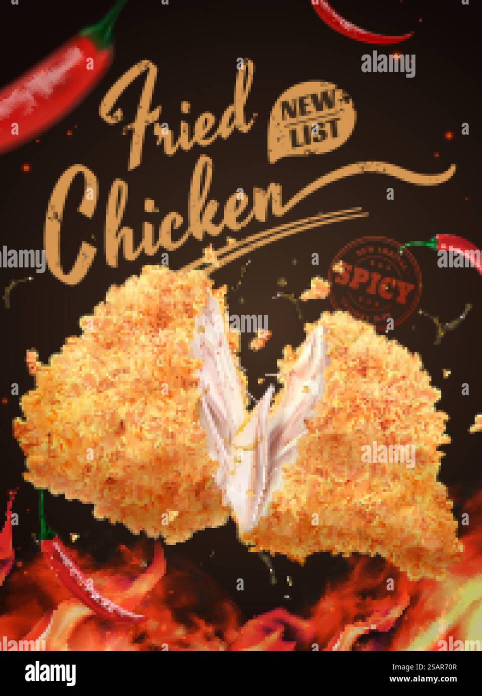 American fast food chicken Stock Vector Images - Alamy