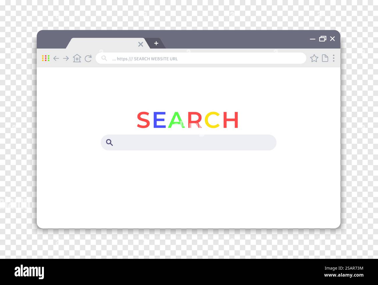 Simple browser interface. Website window search mockup. Web page UI ...