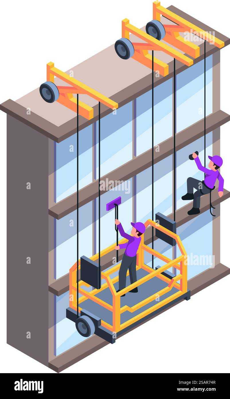 Highrise glass wash platform Stock Vector Images - Alamy