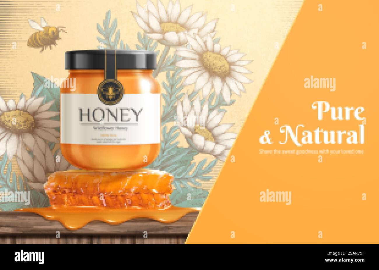 Golden flower pattern on Stock Vector Images - Alamy