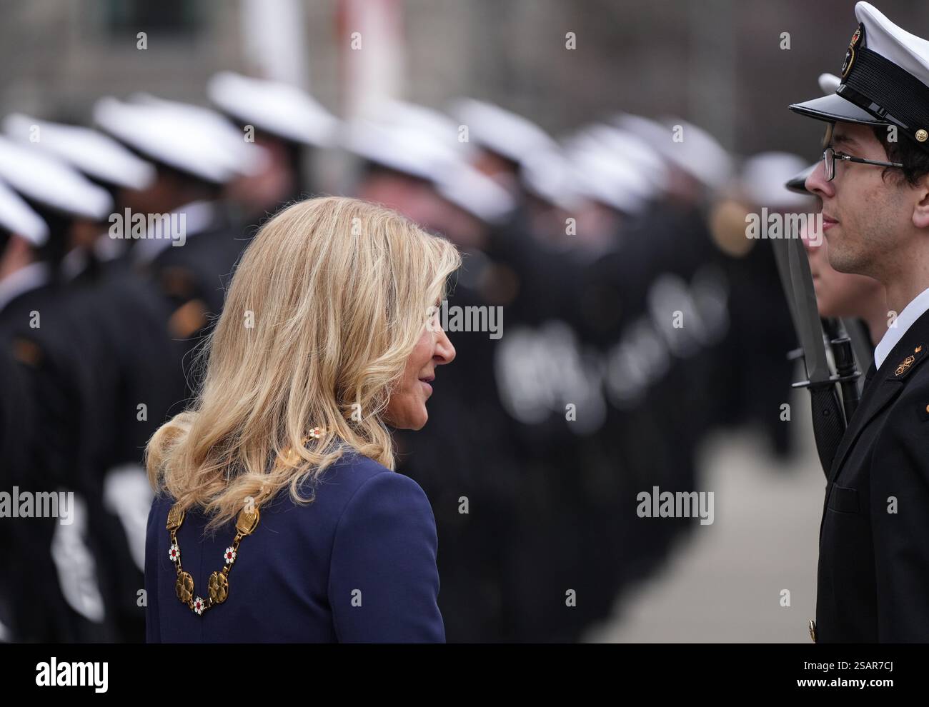 Victoria, Canada. 30th Jan, 2025. B.C. Lt-Gov. Wendy Cocchia inspects ...