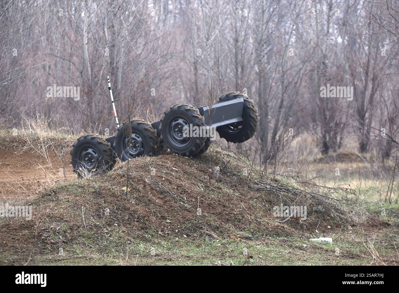 KHARKIV, UKRAINE - JANUARY 30, 2025 - A remote-controlled platform ...