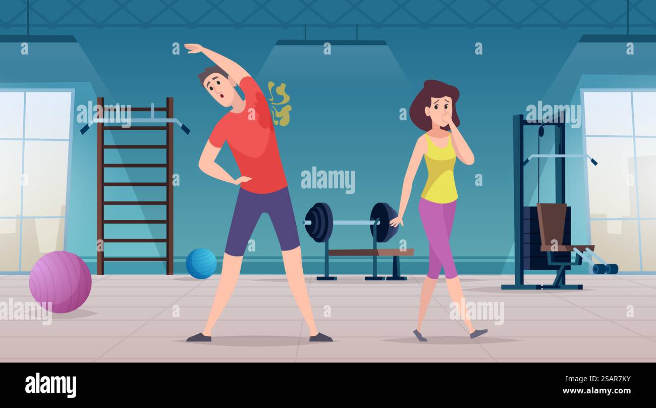 Smelly persons. Disgusting male and female ugly and smelly body exact ...