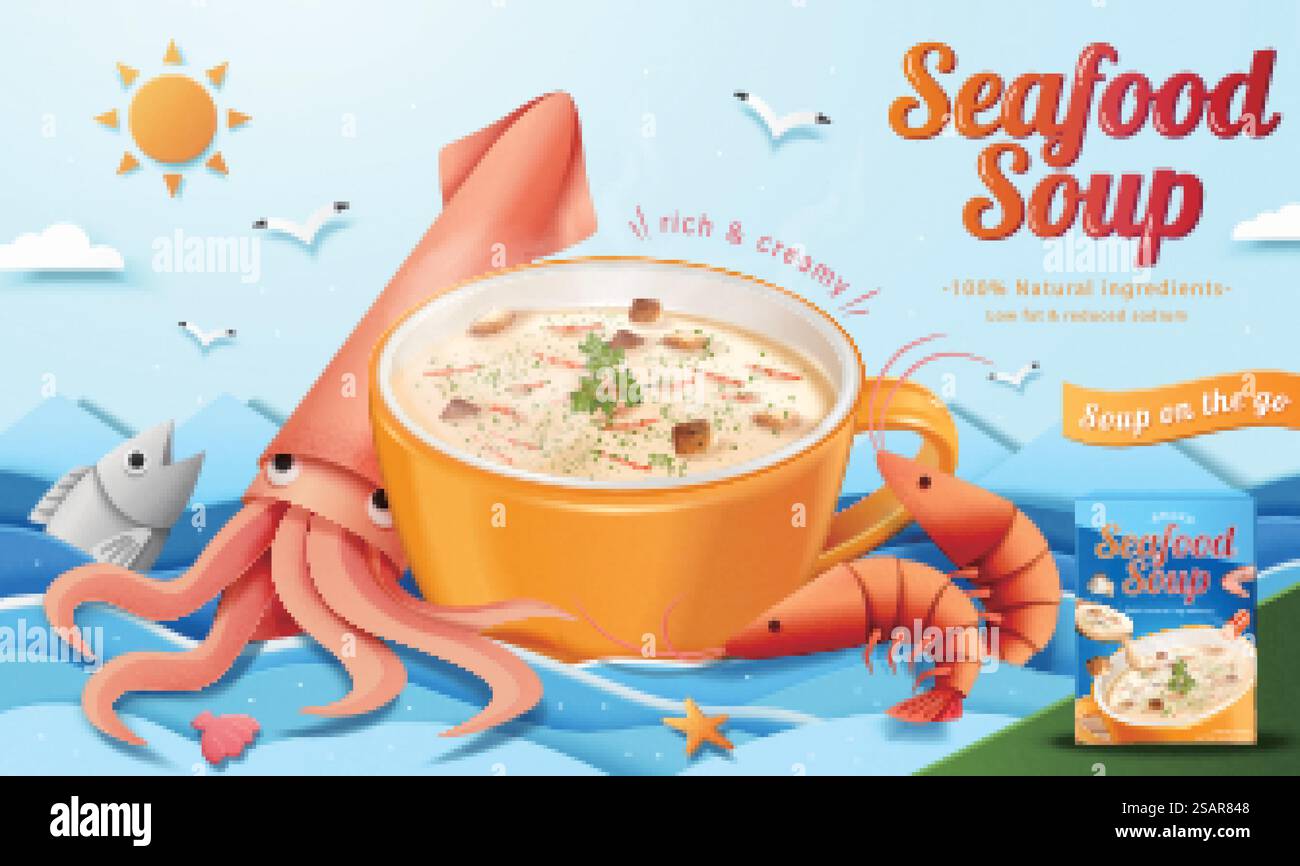Tasty cream soup fresh Stock Vector Images - Alamy