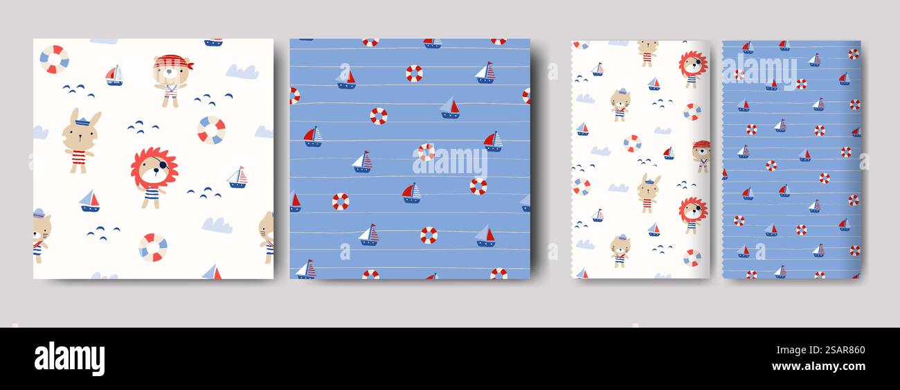Seamless patterns for kids, cute graphic elements, elements with cute ...