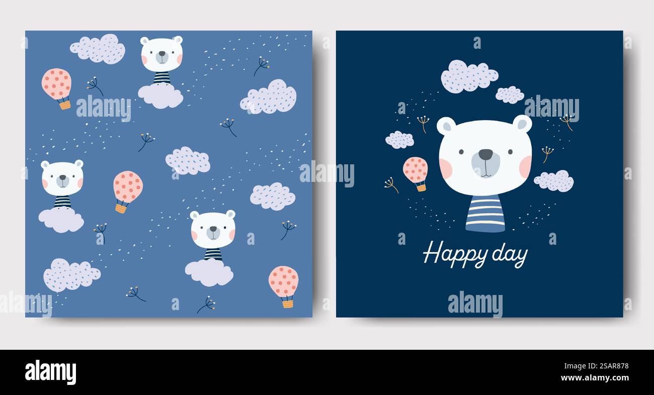 Seamless patterns for kids, cute graphic elements, elements with cute ...