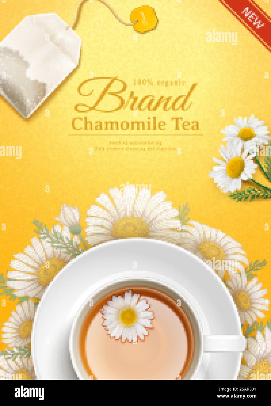 Chamomile tea bag ad Stock Vector Image & Art - Alamy