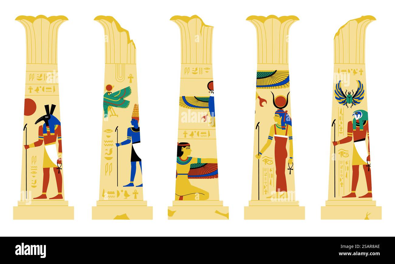 Egyptian pillar ancient broken columns with ornamental shapes hi-res ...