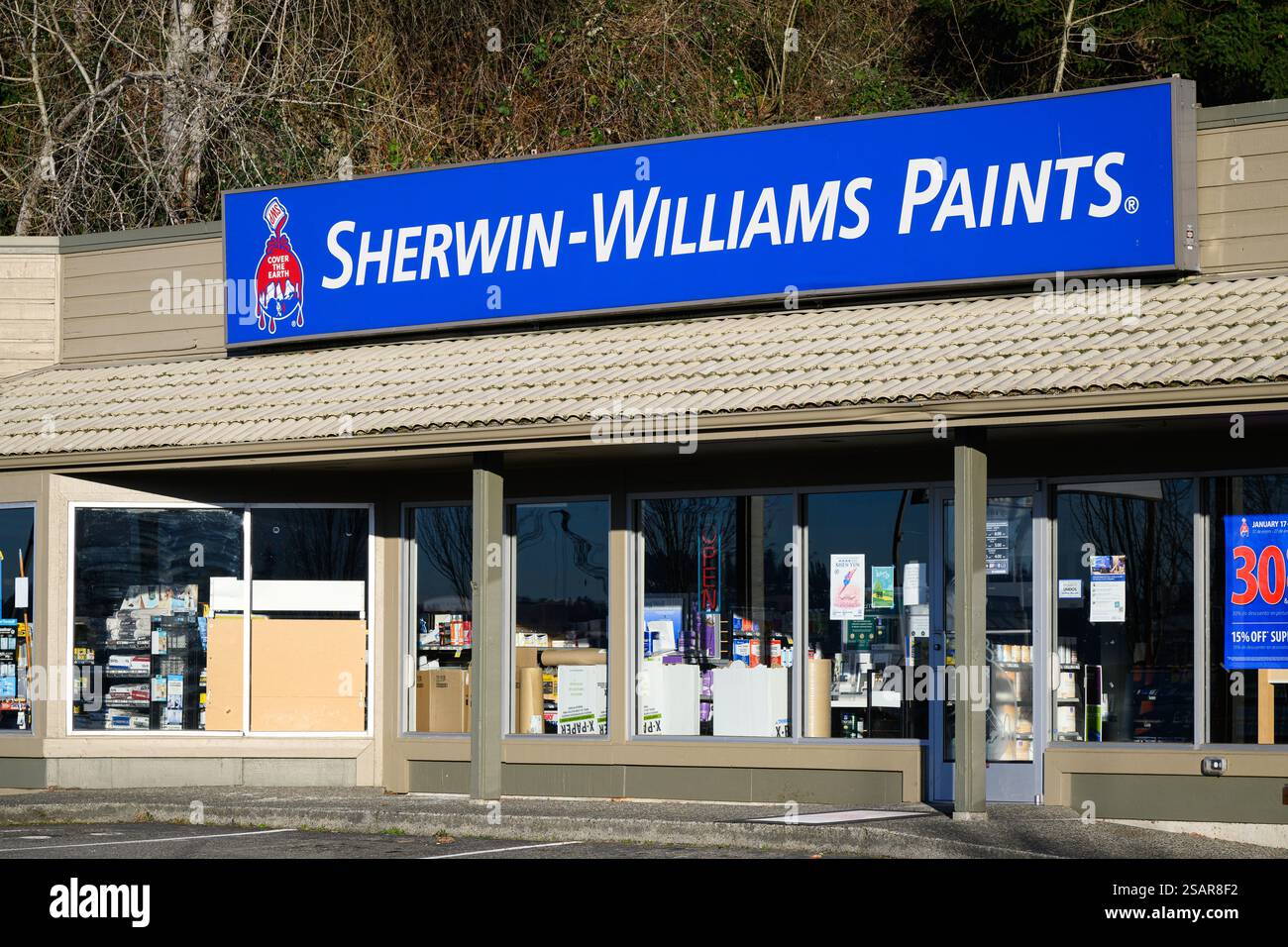 Kenmore, WA, USA - January 26, 2025; Sherwin Williams Paint store with ...