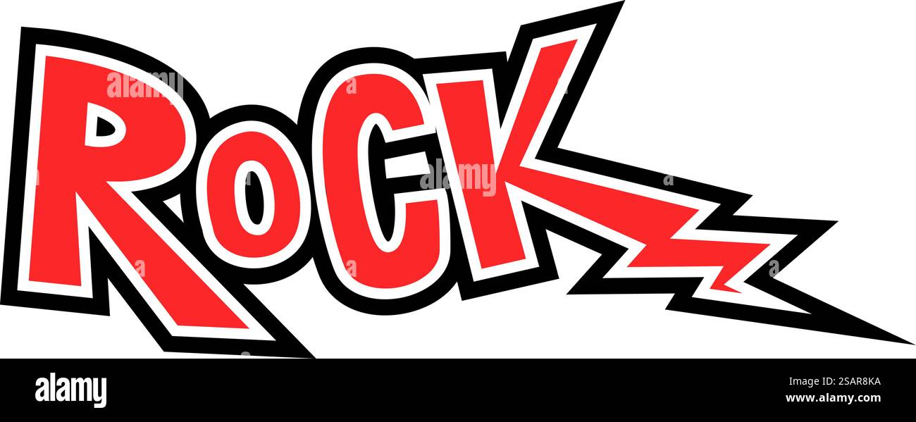Rock logo. Decorative font word. Music typography isolated on white ...