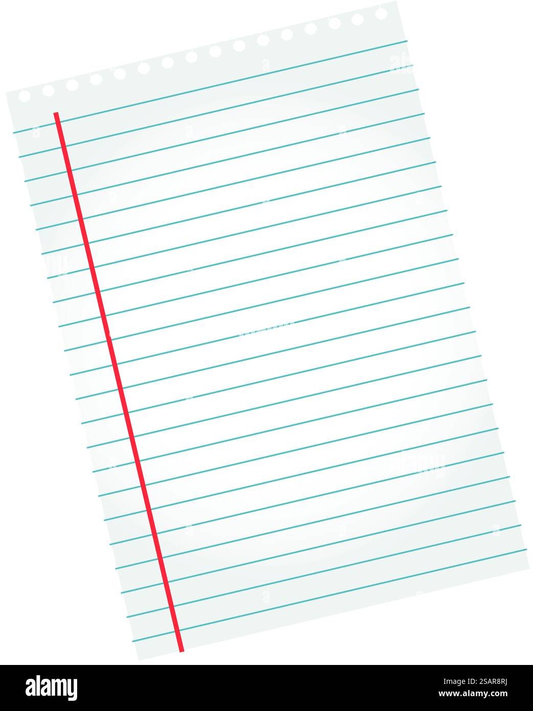 Lined paper sheet cartoon icon. Notebook page isolated on white ...