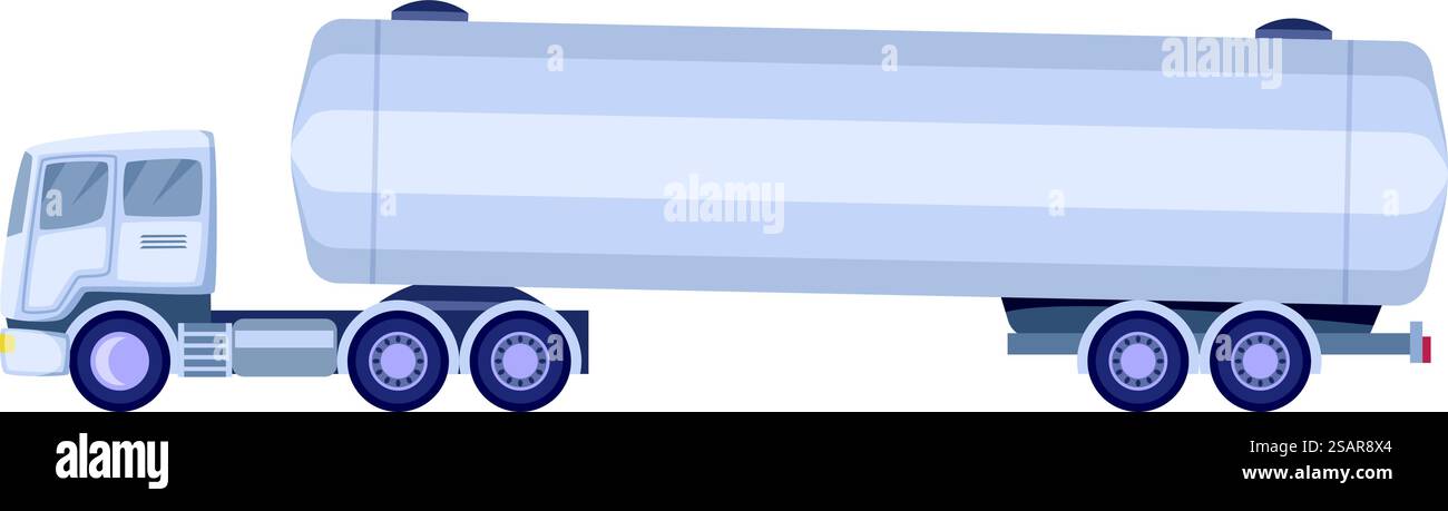 Oil transportattion. Diesel tank truck. Cartoon lorry isolated on white ...