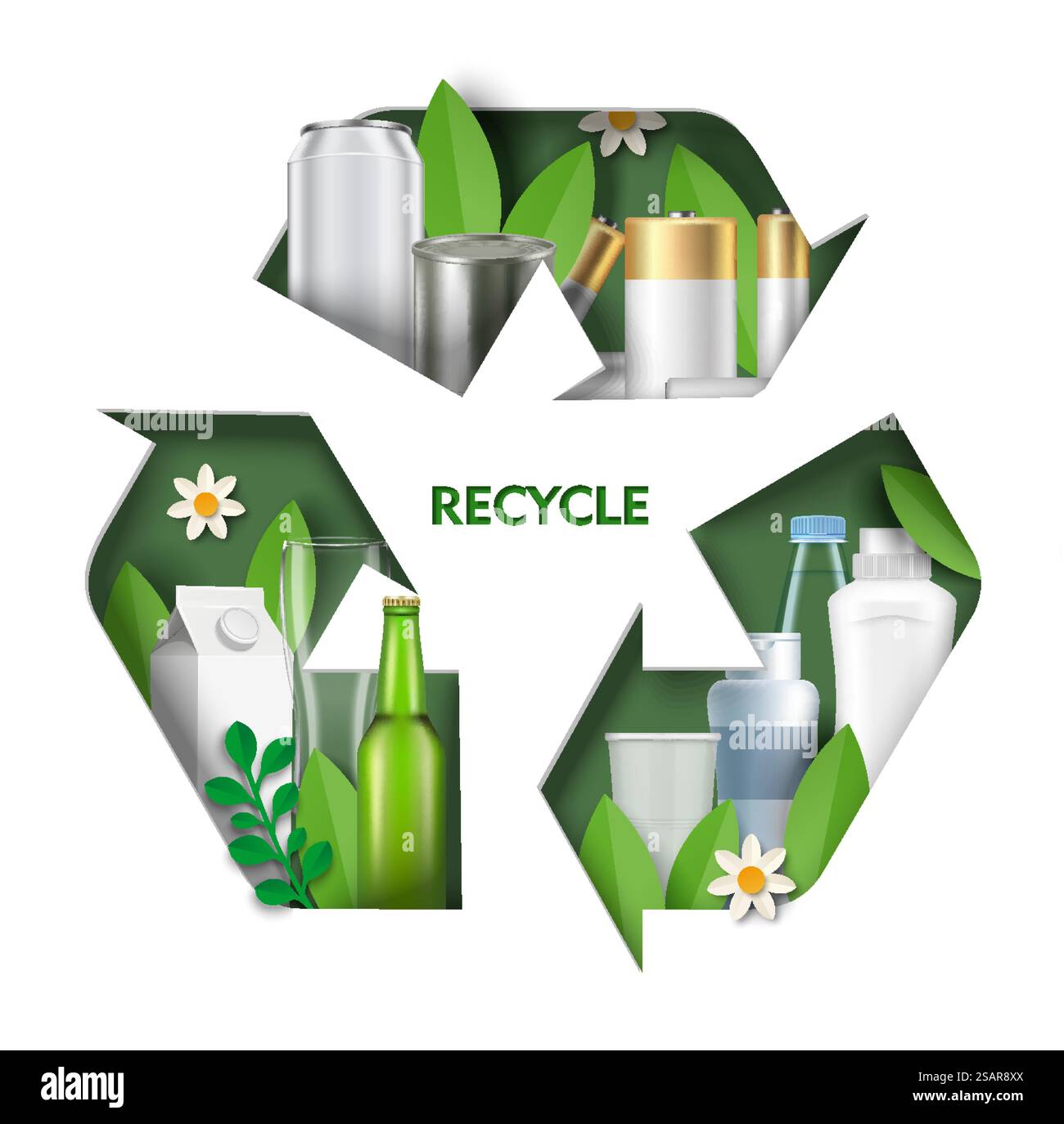 Waste recycle vector icon. Garbage reuse illustration. Environment and ...
