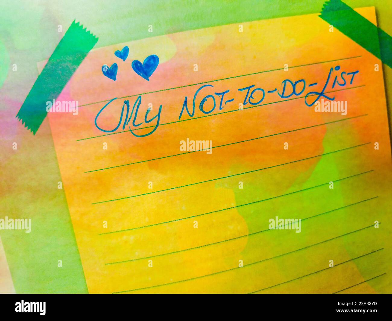 Close up of a „Not-to-do-list“ Stock Photo - Alamy