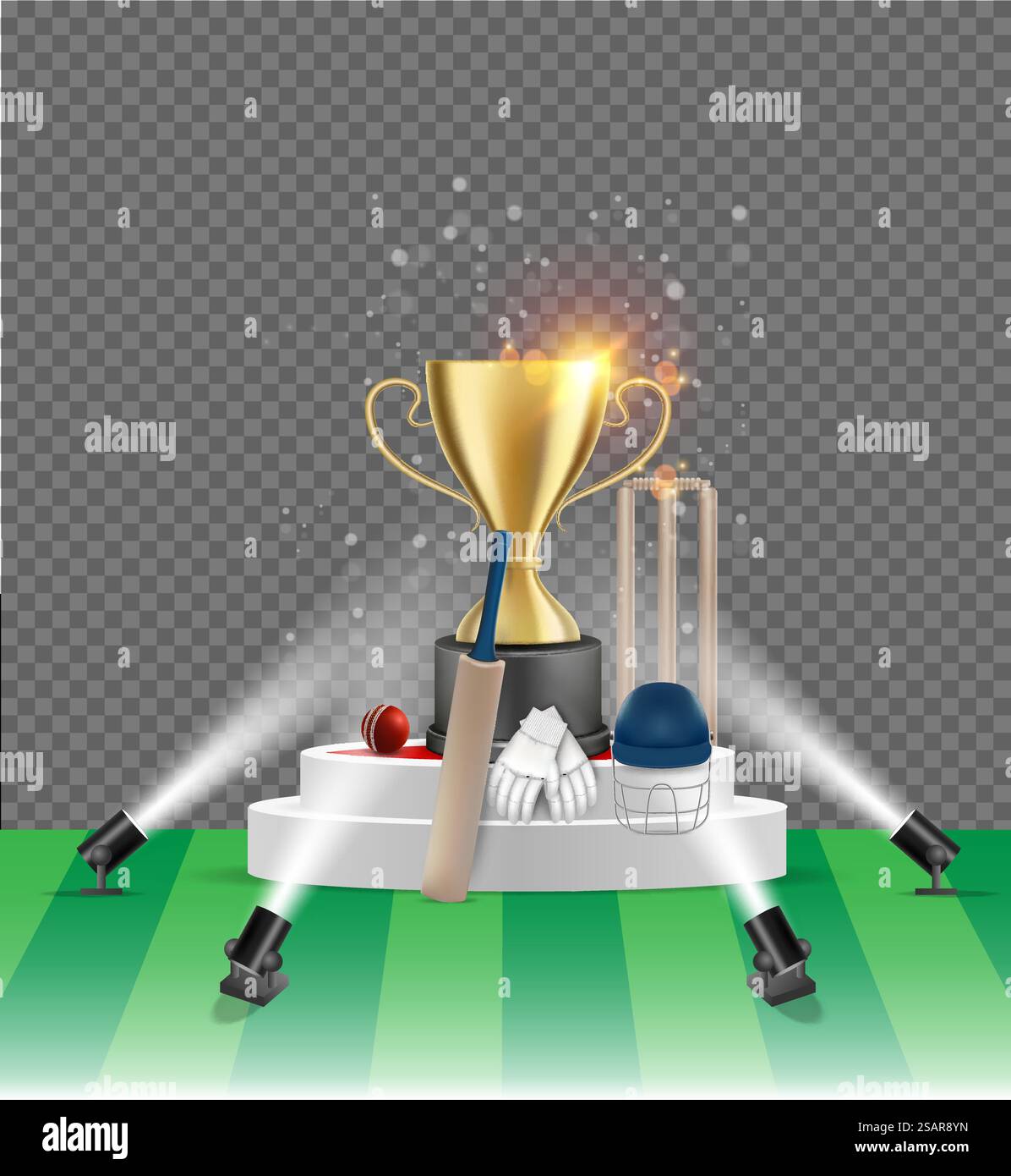 Cricket championship poster design template. Vector realistic ...