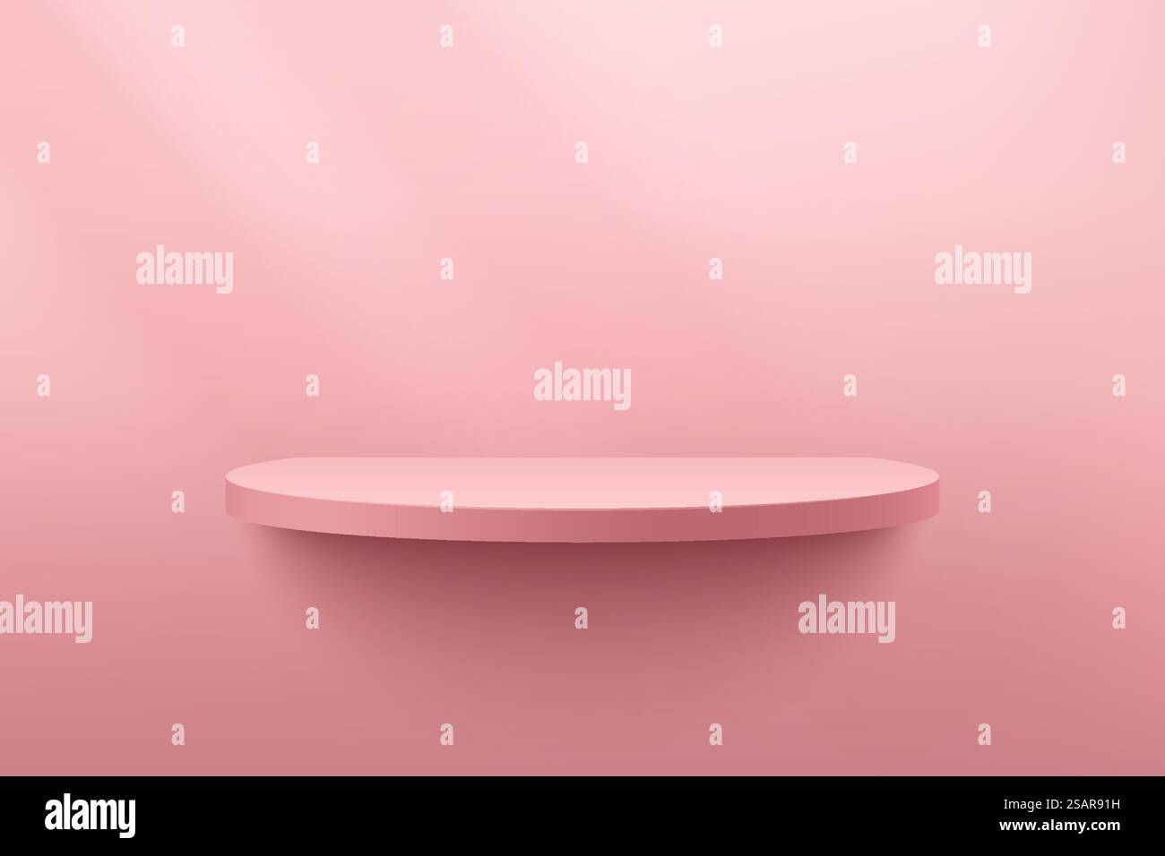Abstract light pink cylinder shelf, Pedestal Podium. Pink empty room ...