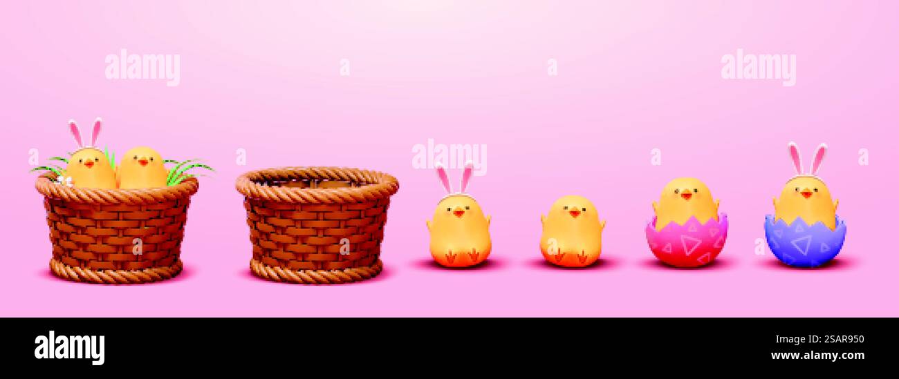 Easter chicks set Stock Vector Image & Art - Alamy