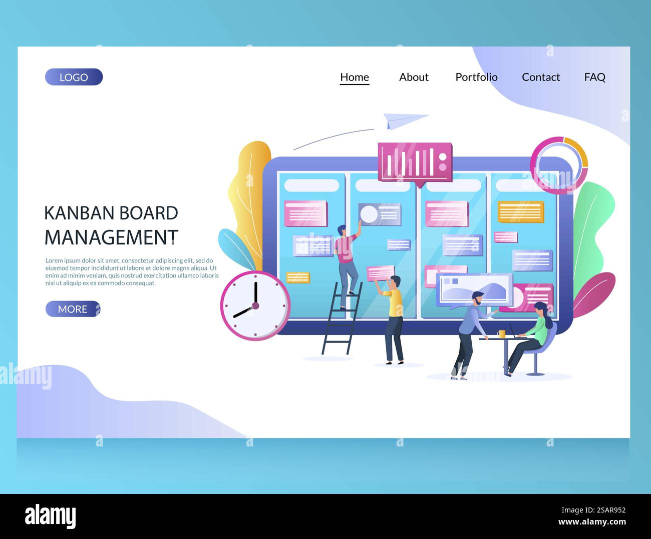 Kanban board management vector website template hi-res stock ...