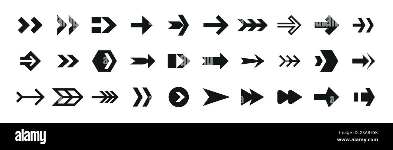 Arrow icon. Black interface forward or back signs. Up and down marks ...