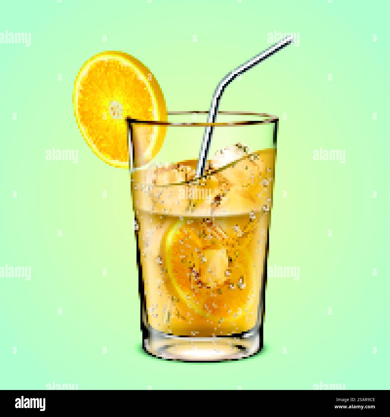 Lemonade in glass straw Stock Vector Images - Alamy