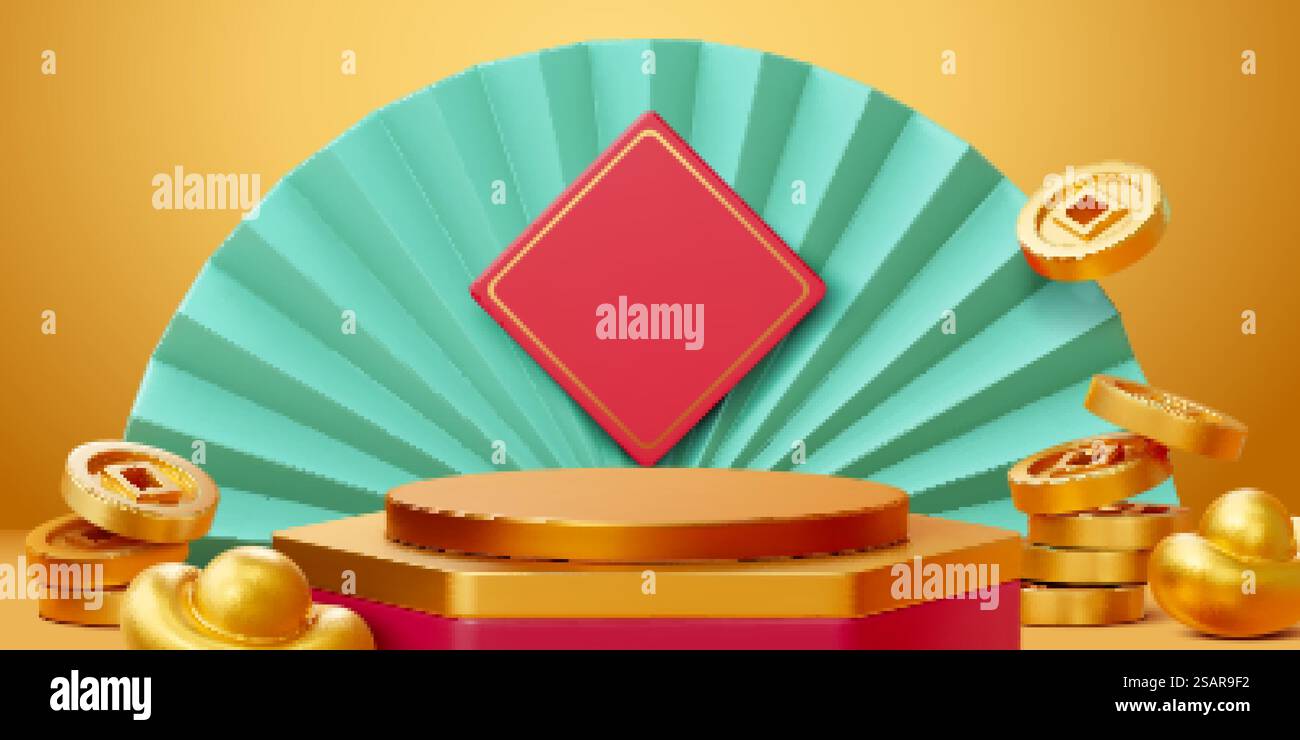 Empty golden podium on Stock Vector Images - Alamy