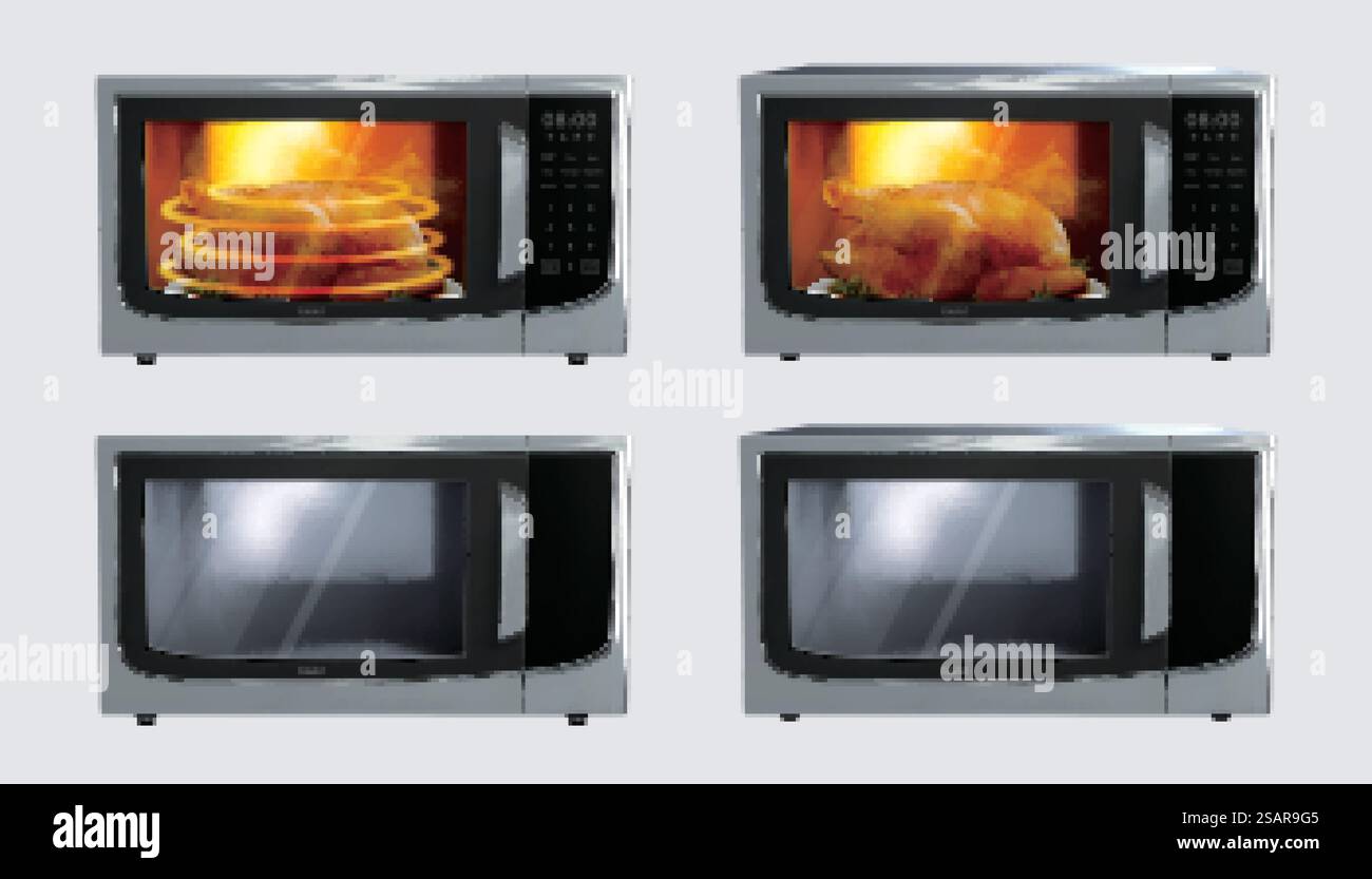 Microwave oven set Stock Vector Image & Art - Alamy