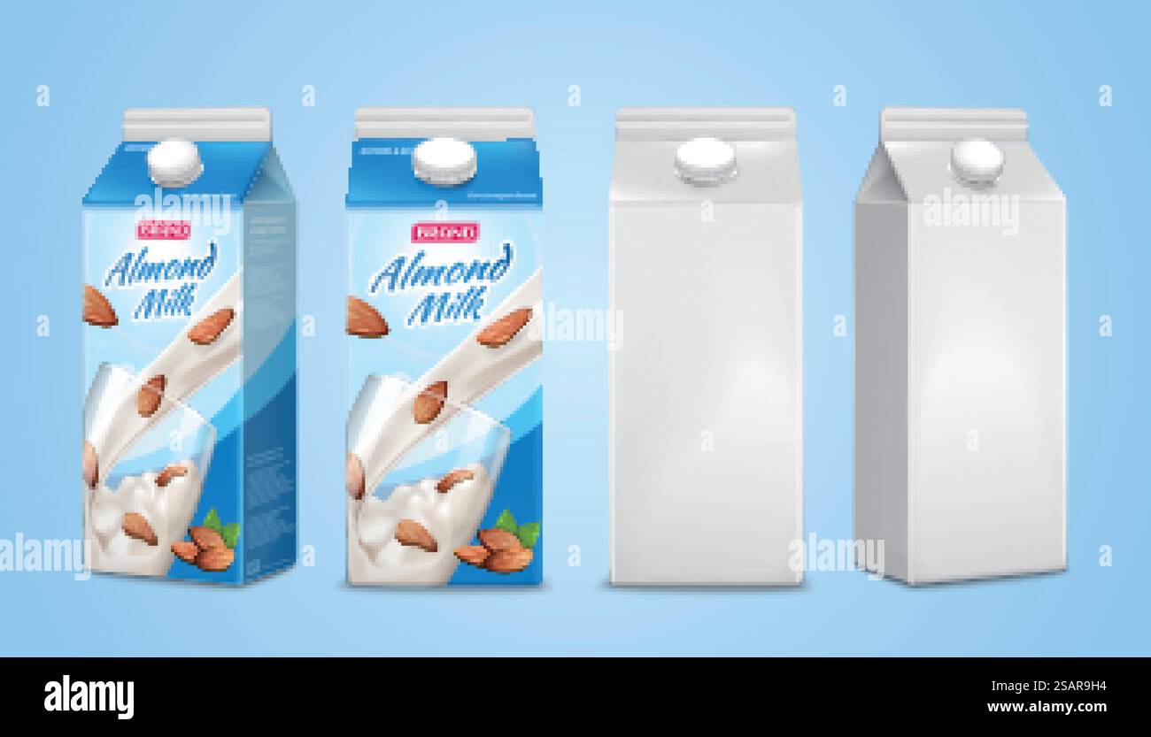 Almond milk package design Stock Vector Image & Art - Alamy