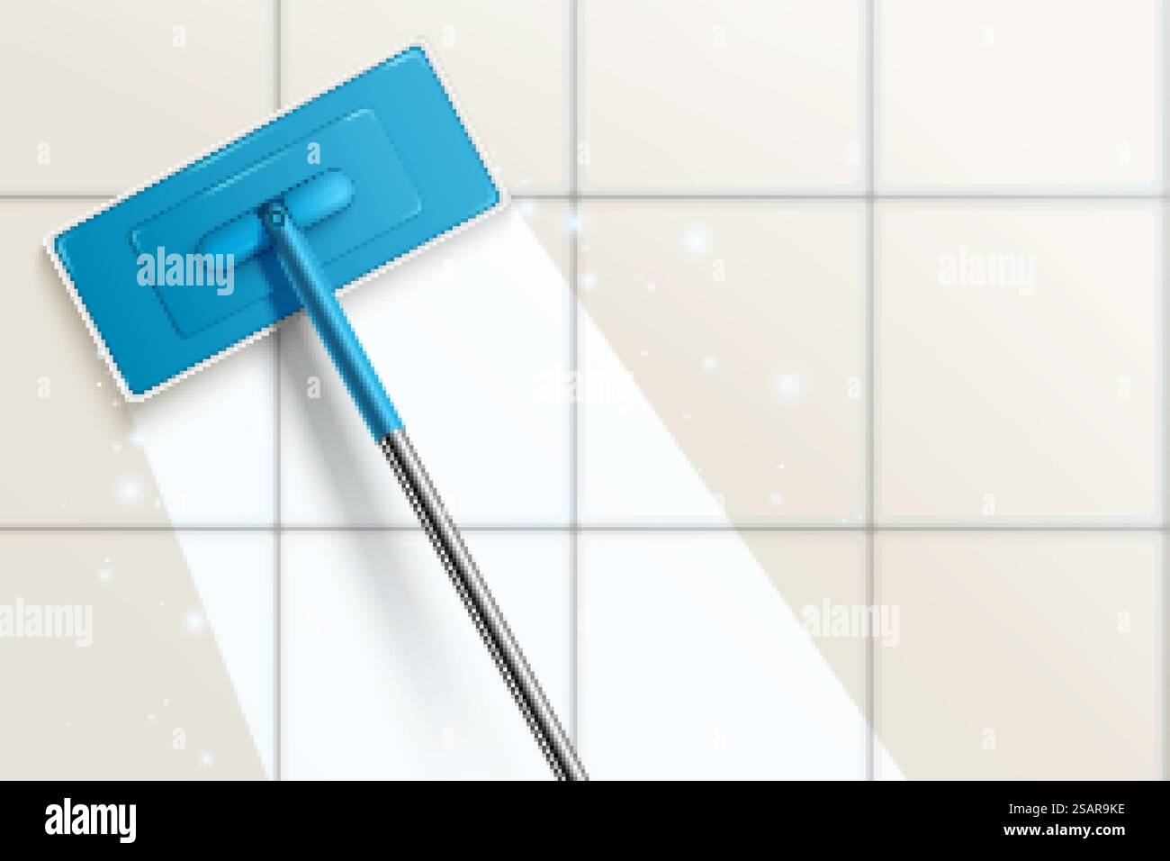 Realistic home interior background. 3D illustration of mop washing ...