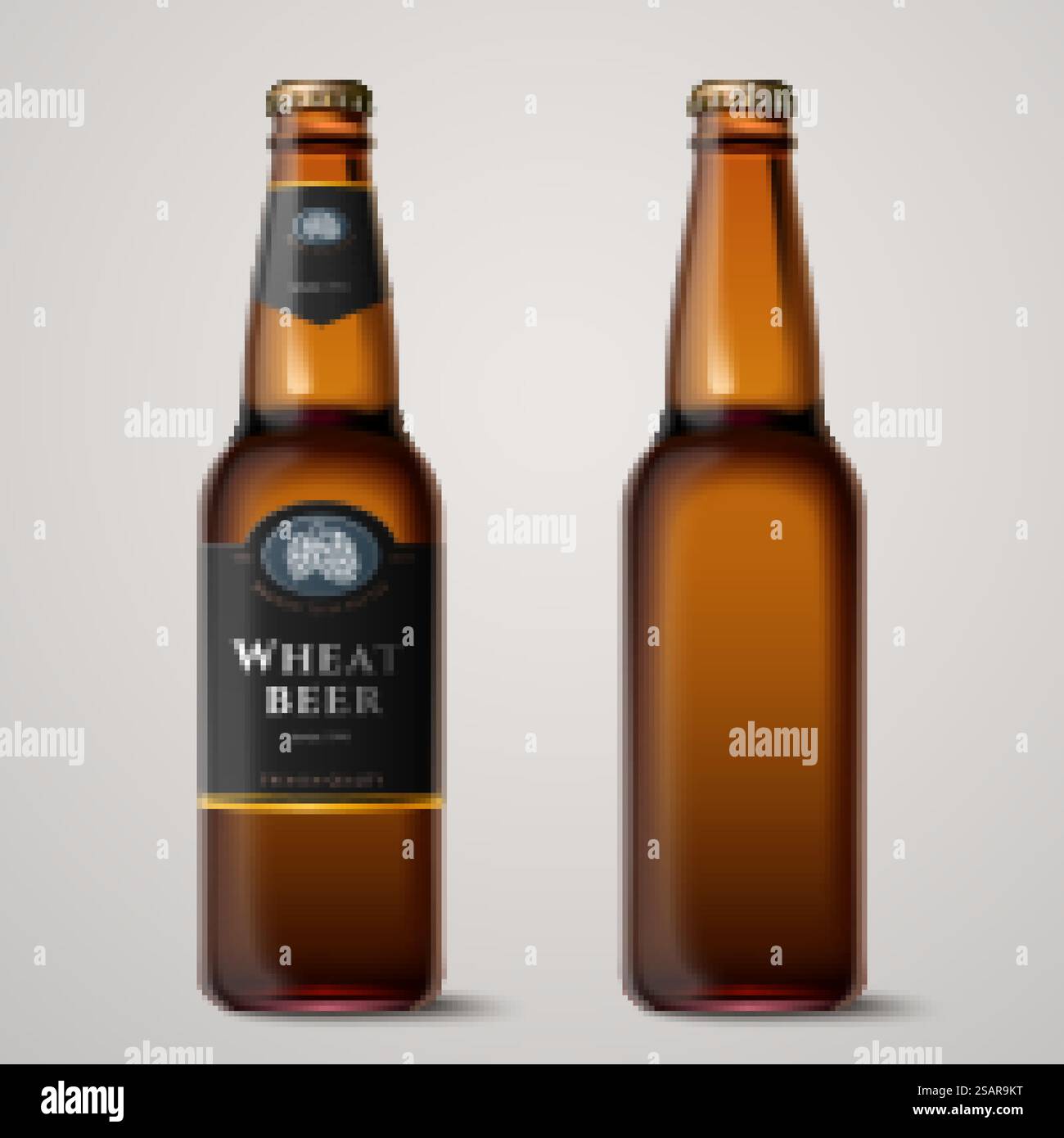 3d wheat beer glass bottles mockup Stock Vector Image & Art - Alamy