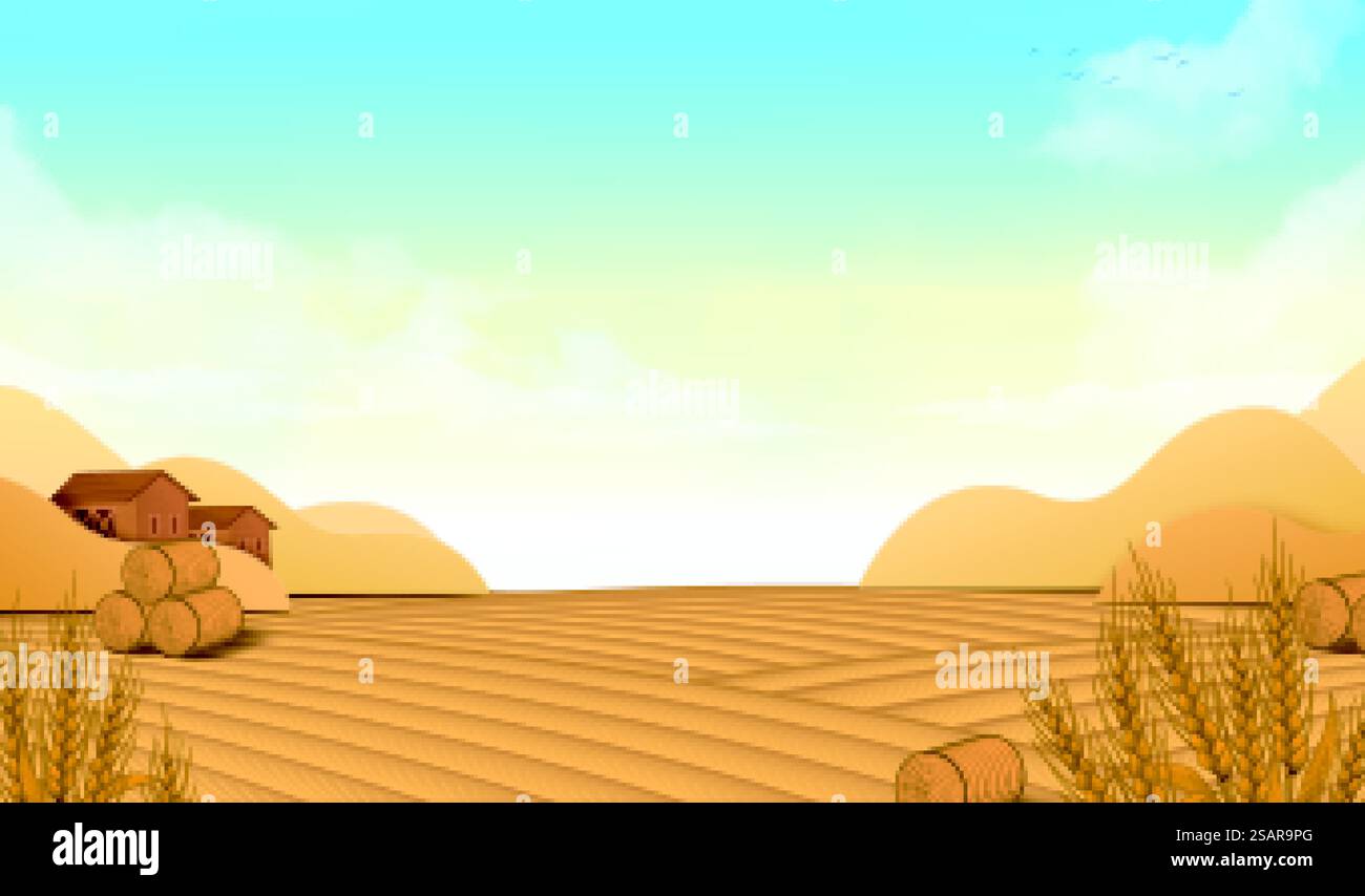 Rural landscape field wheat Stock Vector Images - Alamy