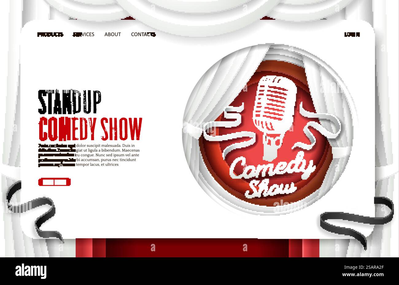 Stand up comedy show vector website template, web page and landing page ...