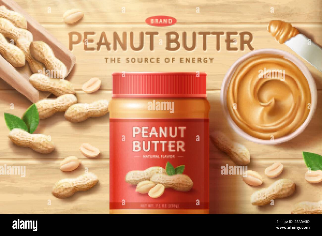 Creamy peanut butter sweet Stock Vector Images - Alamy