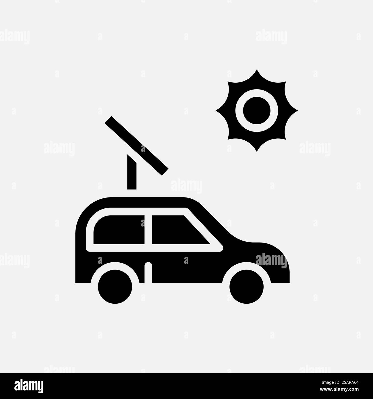 electric car solar energy icon Glyph, free energy, ecology, renewable ...