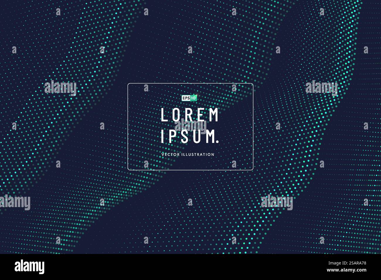 Abstract green waving particle pattern, Futuristic technology background. Design template for ...