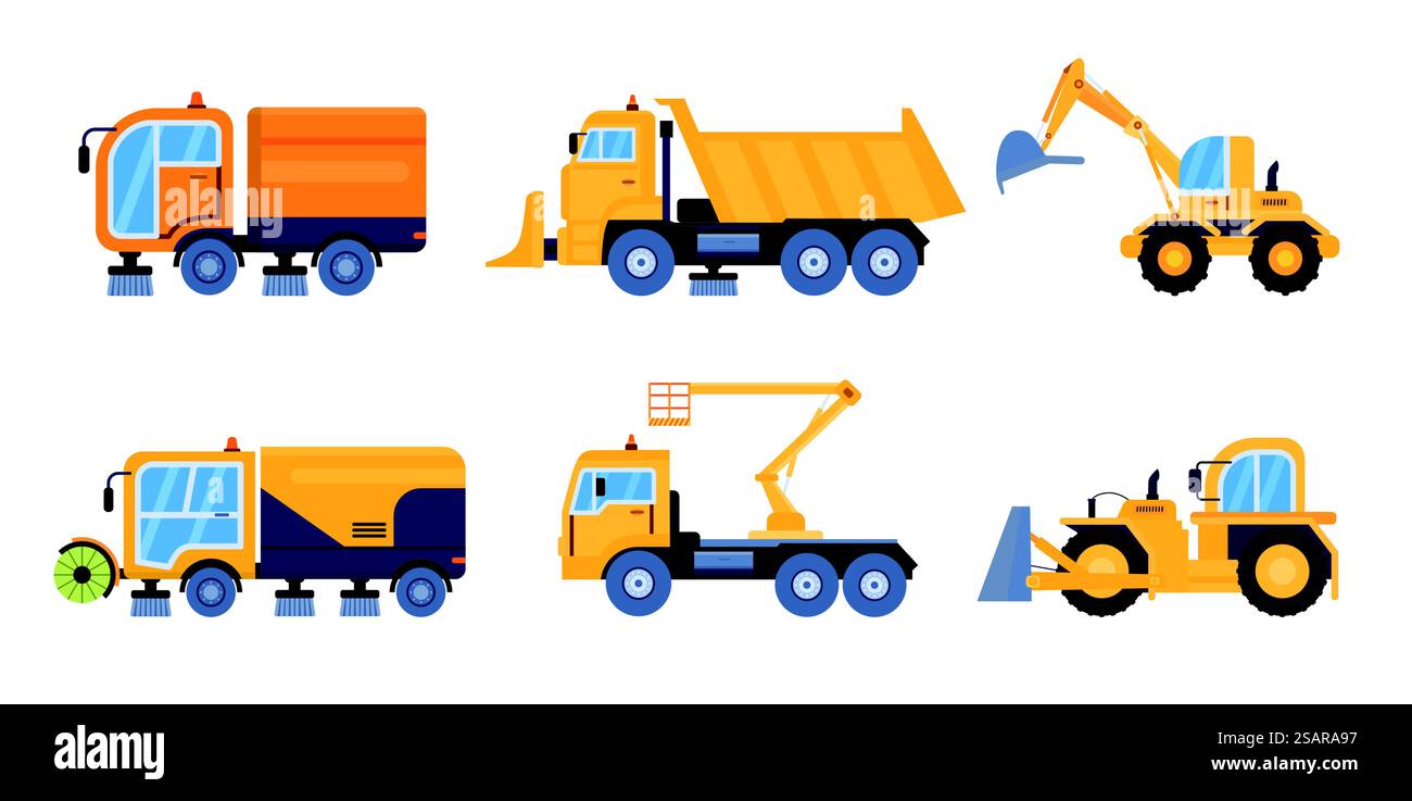 Road sweeper vehicle vehicles Stock Vector Images - Alamy