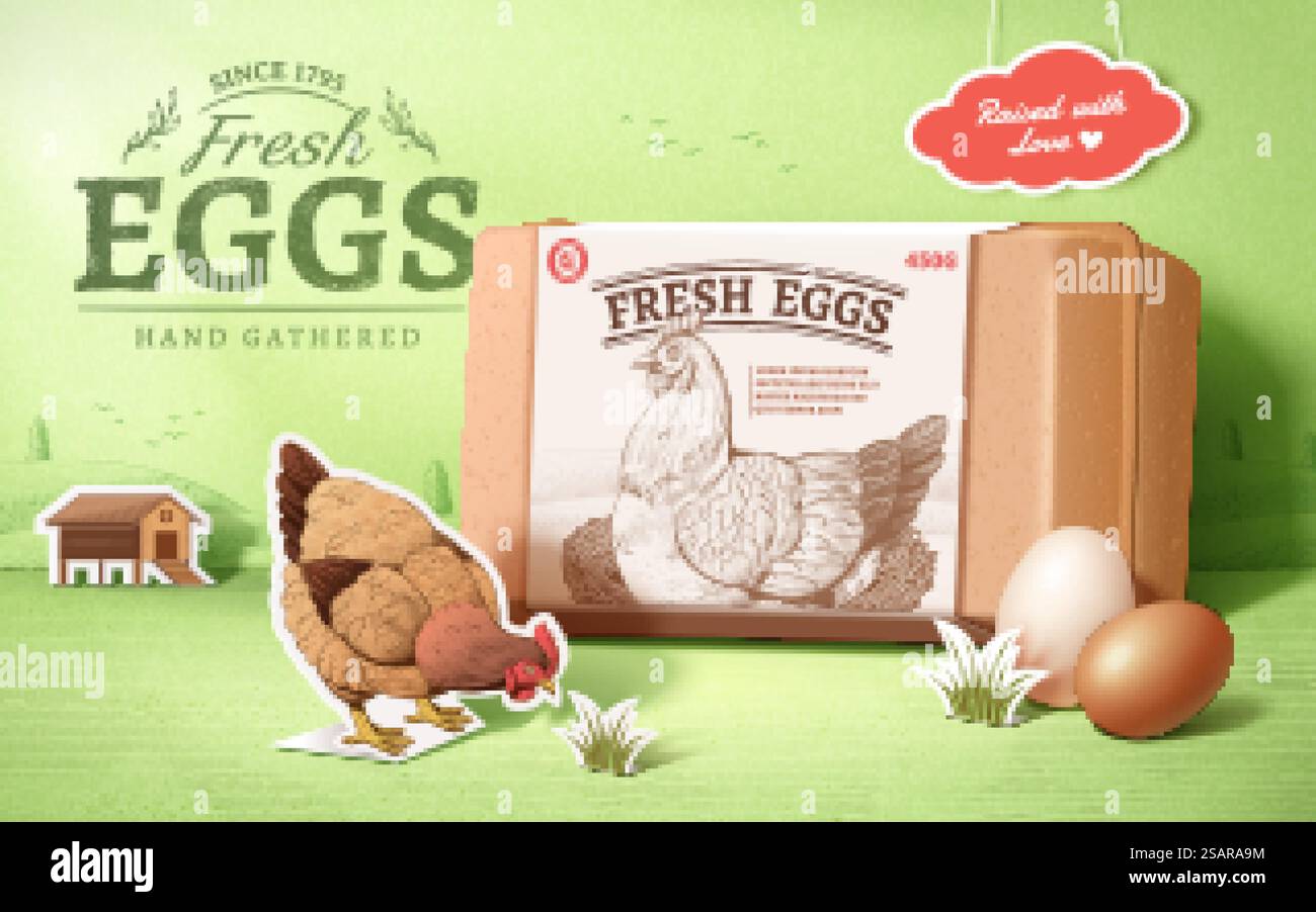 Vintage ad template design for fresh farm product in engraving style. A ...